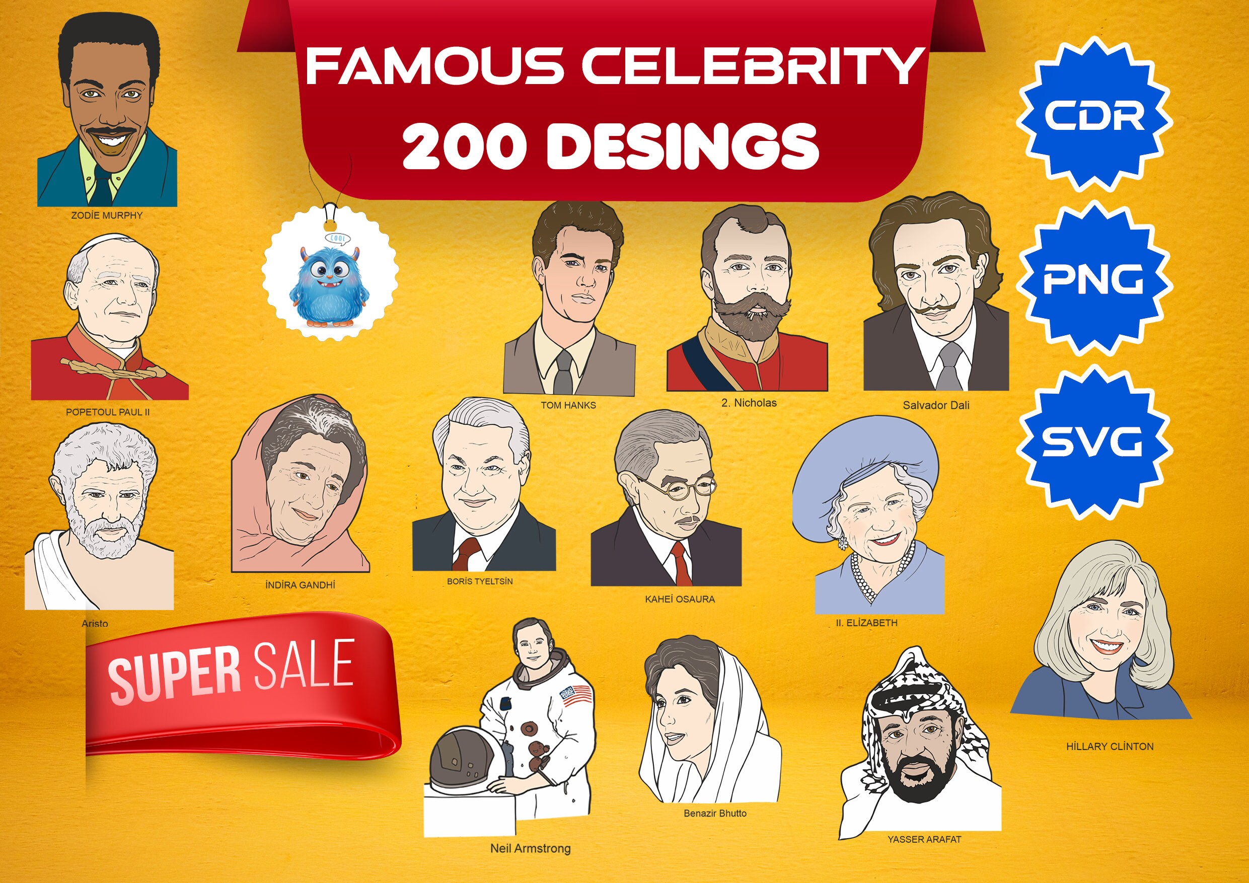 The Biggest FAMOUS Celebrity SVG PNG 200 Archive - Etsy