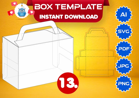 Box Template Box SVG PNG Pdf Jpg Ai A3 Sheet Printable | Etsy