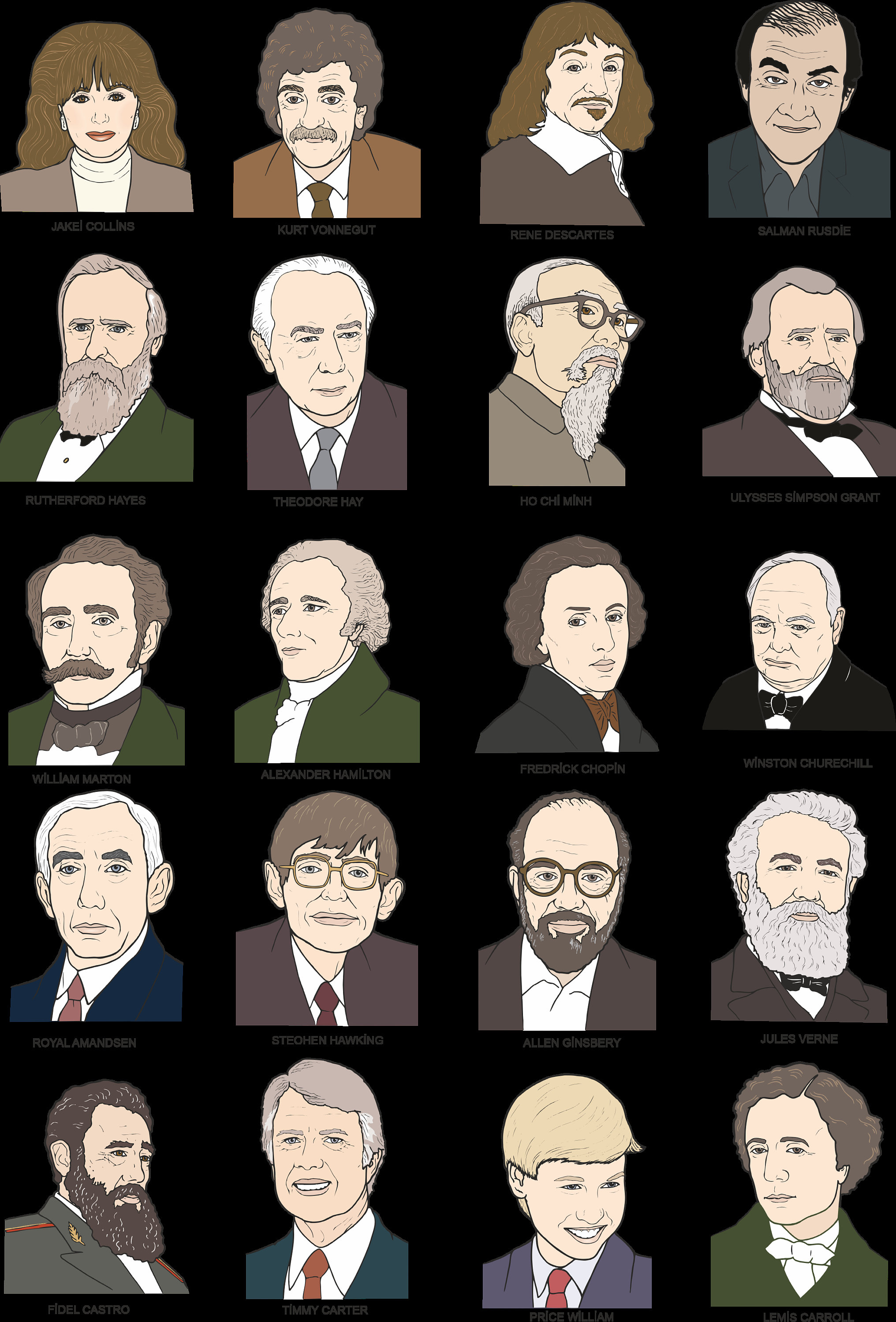 The Biggest FAMOUS Celebrity SVG, PNG 200 Archive physicists, Painters ...