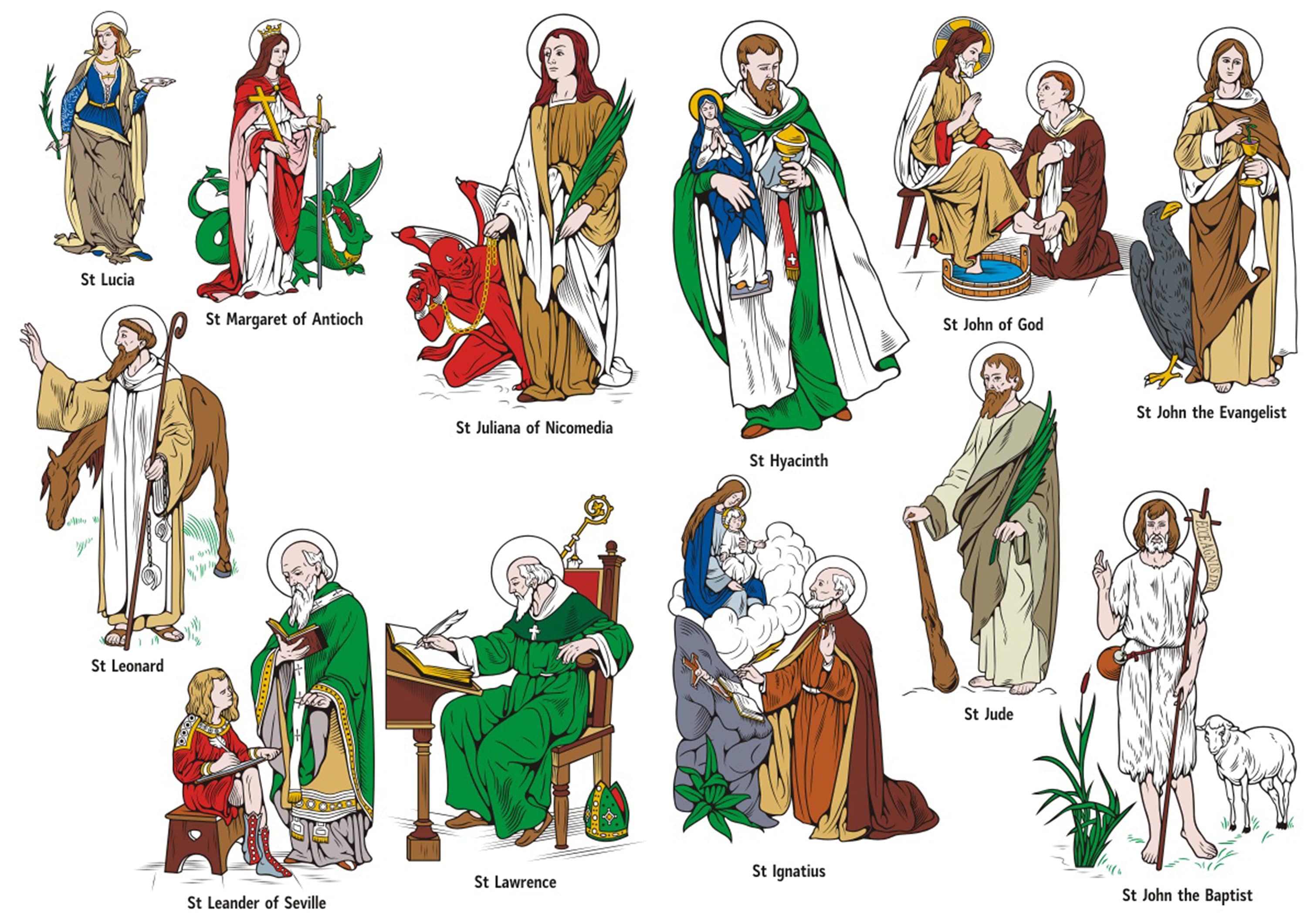 70 Saints Vector, Religious Vector, Saint Character, Prayer, CDR, SVG ...