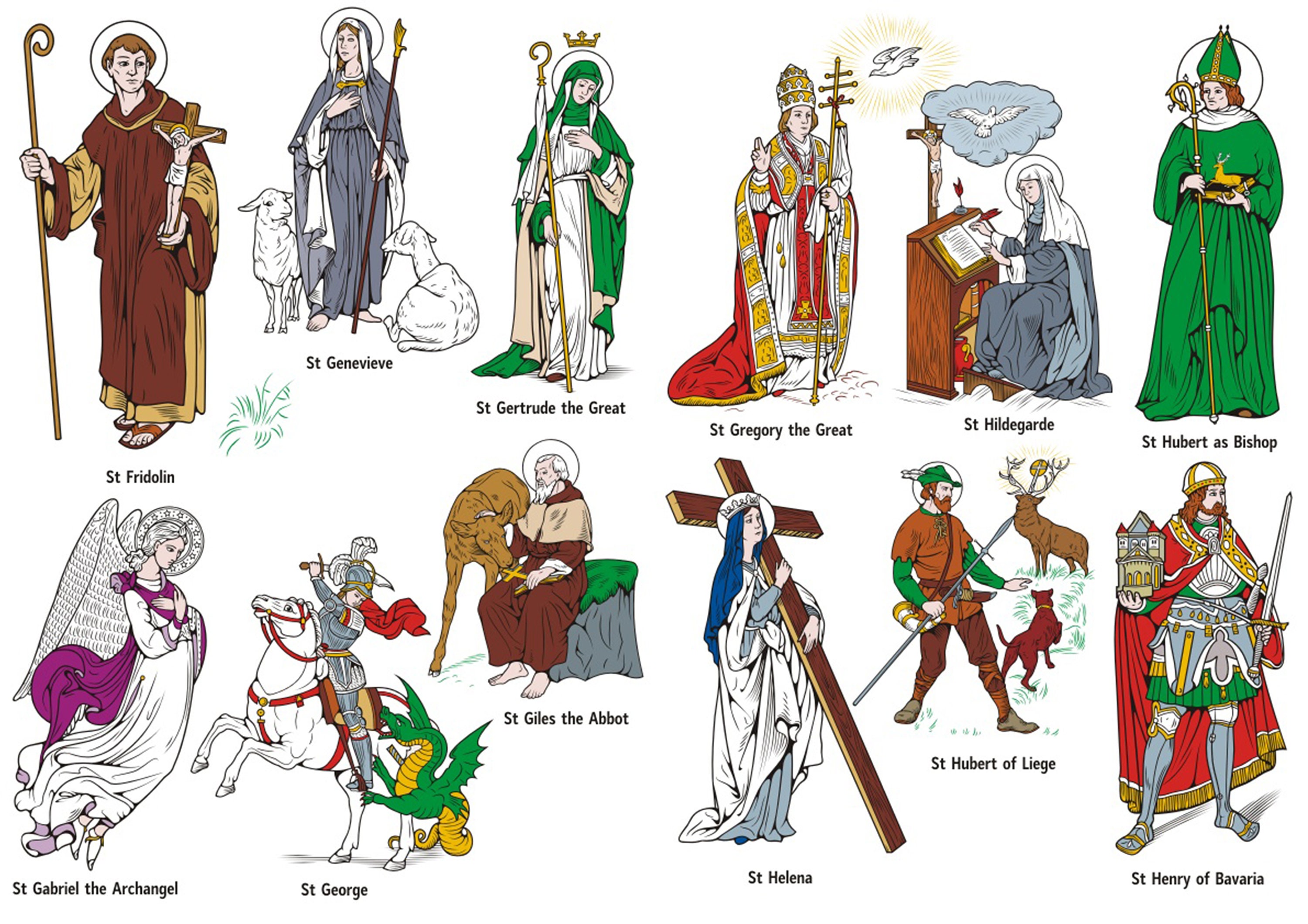 70 Saints Vector, Religious Vector, Saint Character, Prayer, CDR, SVG ...