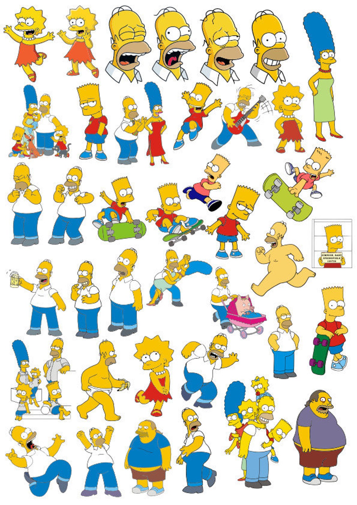 The Simpsons Vector, Digital File, SVG, Png, Bart, Lisa, Homer, Marge ...