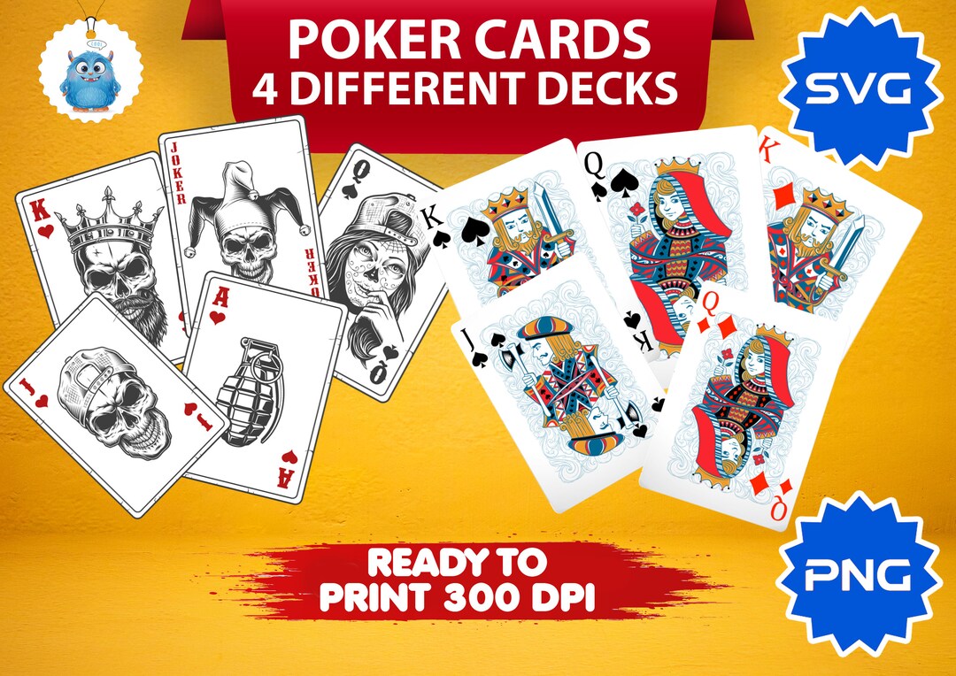 Playing Cards SVG | Poker Playing Card Full Deck Vector PNG 52 Playing ...