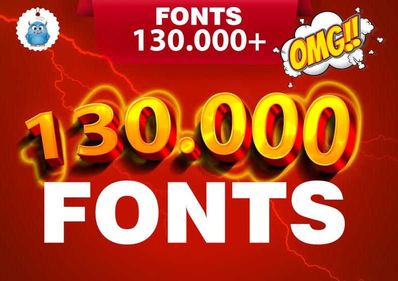 130000 Fonts for Word, Excel, Photoshop, Corel Font Bundle, Cricut ...