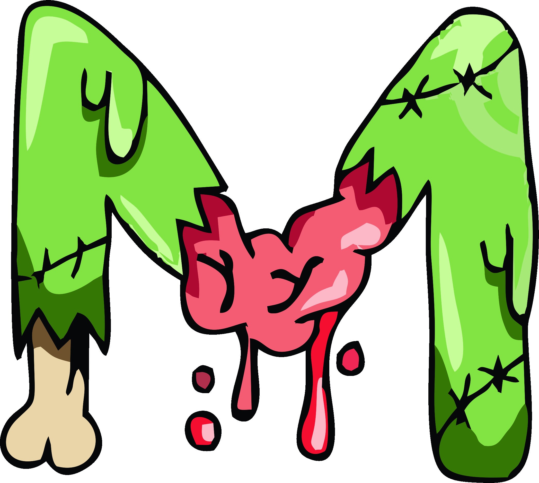 Zombie Alphabet Digital PNG 300 Dpİ A-Z - Etsy