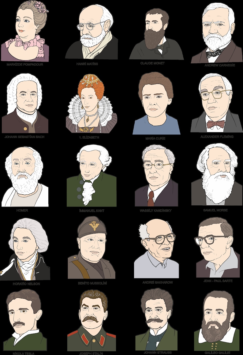 The Biggest FAMOUS Celebrity SVG, PNG 200 Archive physicists, Painters ...