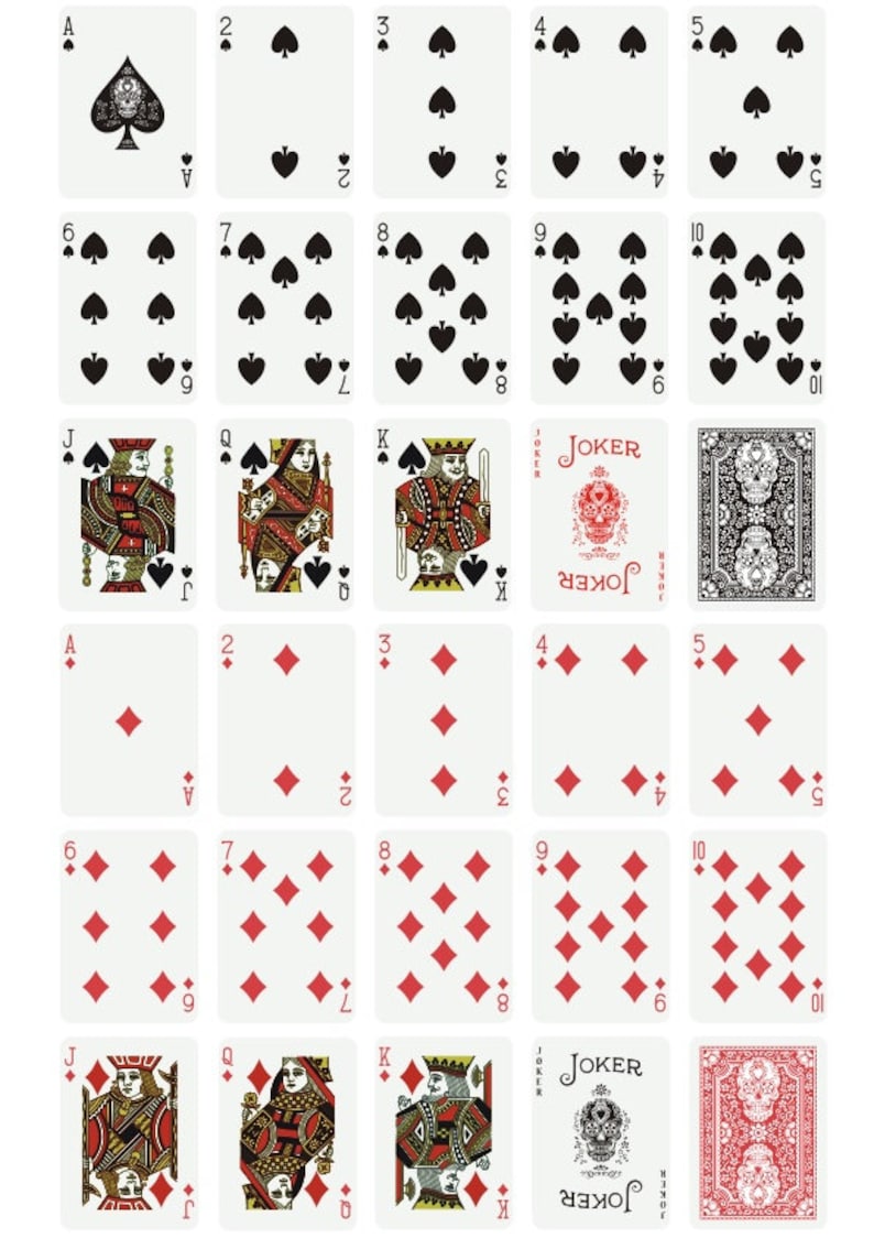 Playing Cards SVG | Poker Playing Card Full Deck Vector PNG 52 Playing ...