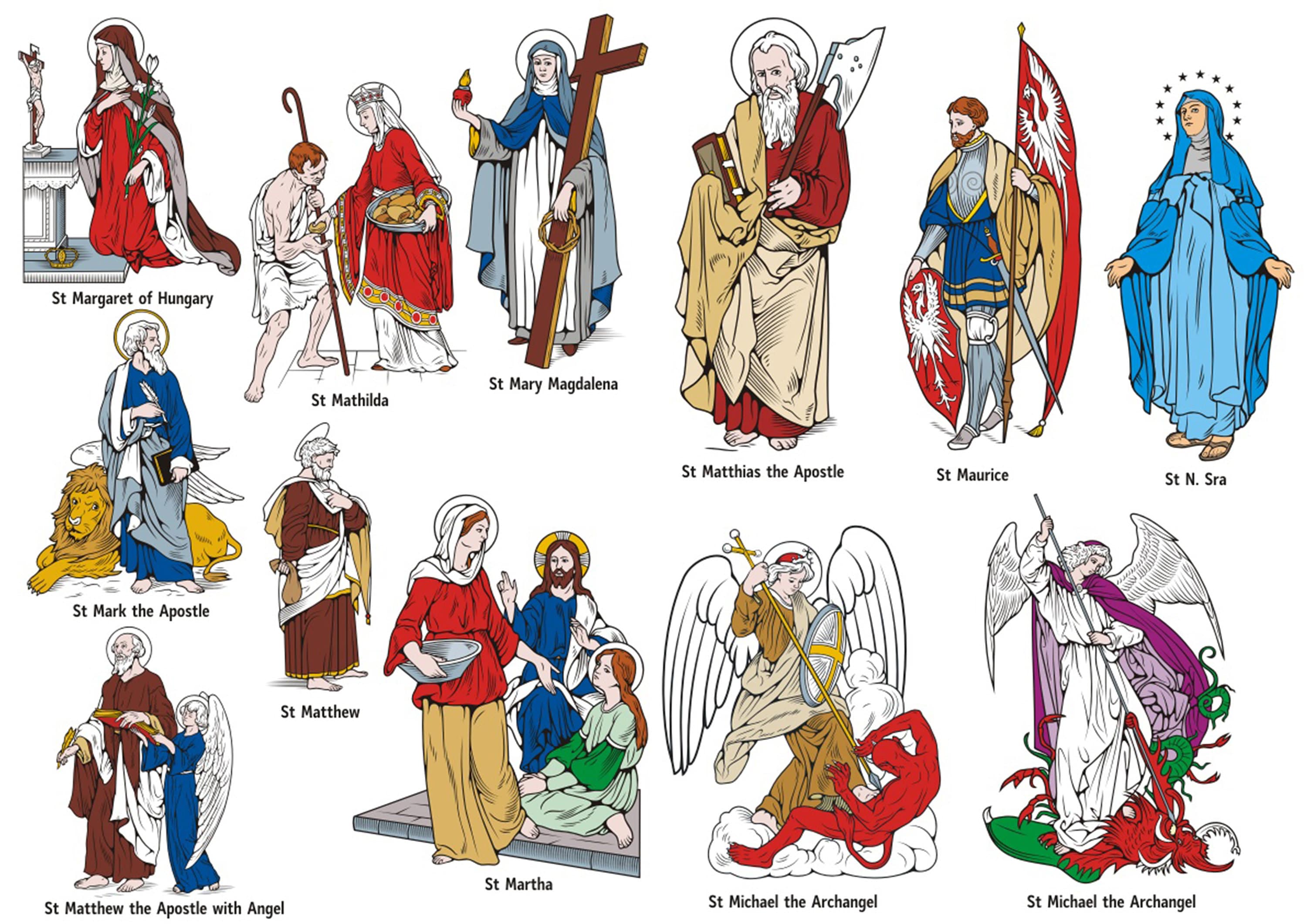 70 Saints Vector, Religious Vector, Saint Character, Prayer, CDR, SVG ...