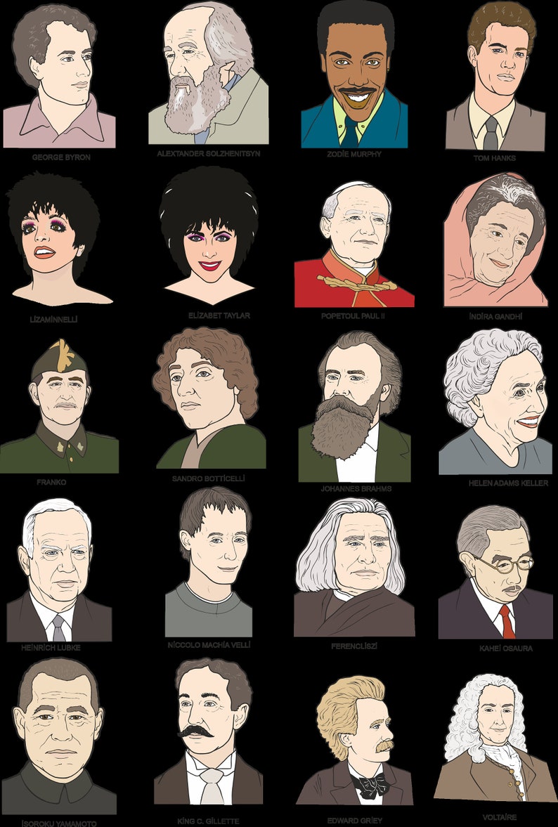 The Biggest FAMOUS Celebrity SVG, PNG 200 Archive physicists, Painters ...