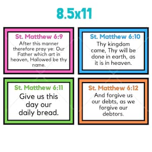 Lord's Prayer Flashcards | KJV Lord's Prayer Printables | Lord's Prayer ...