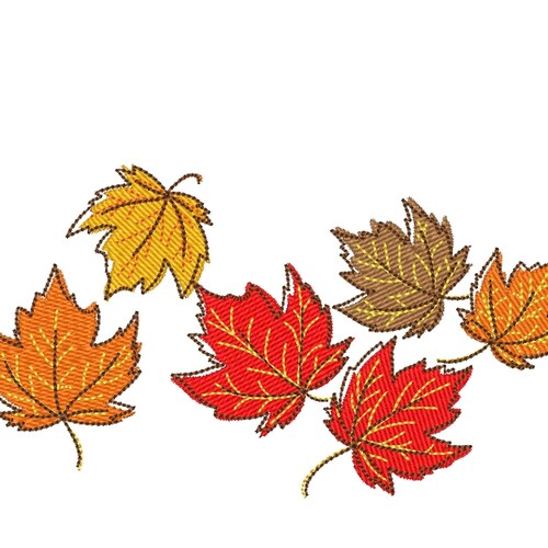 Maple Leaves Machine Embroidery Design Fall Embroidery - Etsy