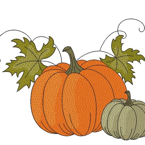 Pumpkin Embroidery Design Fall Embroidery File 4 Sizes - Etsy