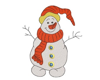 Snowman Embroidery Design, Christmas Embroidery File, 3 Sizes, Instant ...