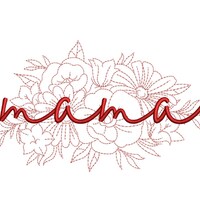 Modern MAMA Embroidery Design Script in Block Letters Mother's Day ...