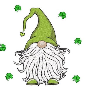 St. Patricks Day Gnome Embroidery Design, 3 Sizes, Instant Download - Etsy