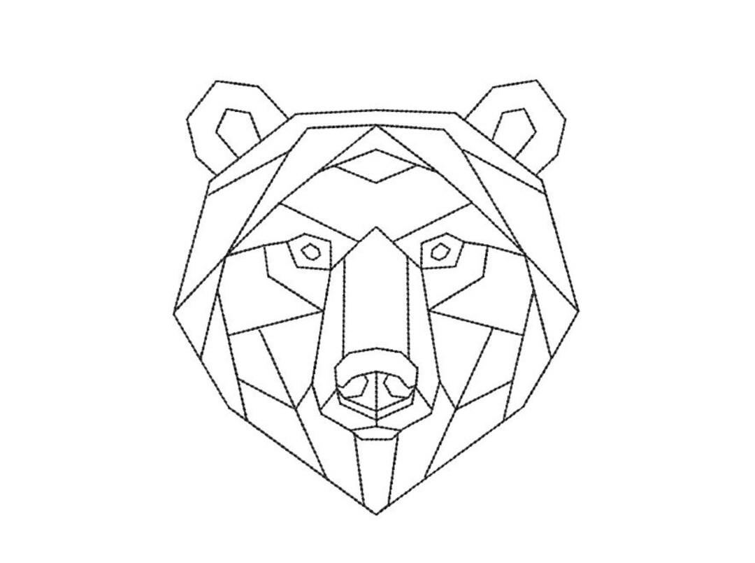 Bear Embroidery Design Cute Wildlife Pattern for Shirts Towels or Home ...