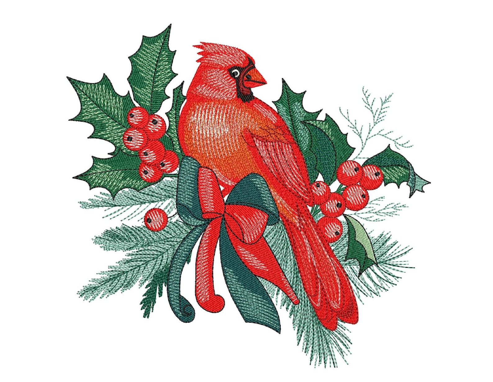 Cardinal Embroidery Design 5 Sizes Instant Download - Etsy