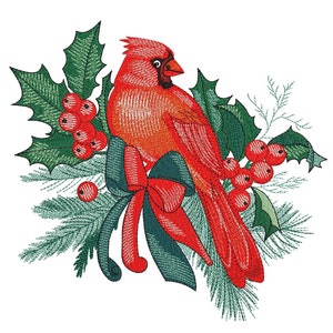 Cardinal Embroidery Design, 5 Sizes, Instant Download - Etsy