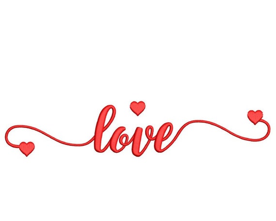 Love Embroidery Design 5 Sizes Instant Download - Etsy