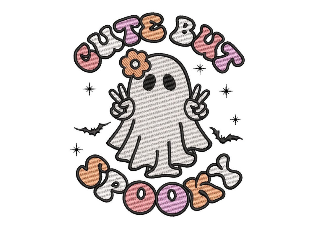 Cute but Spooky Embroidery Design, Halloween Embroidery Design, 3 Sizes ...