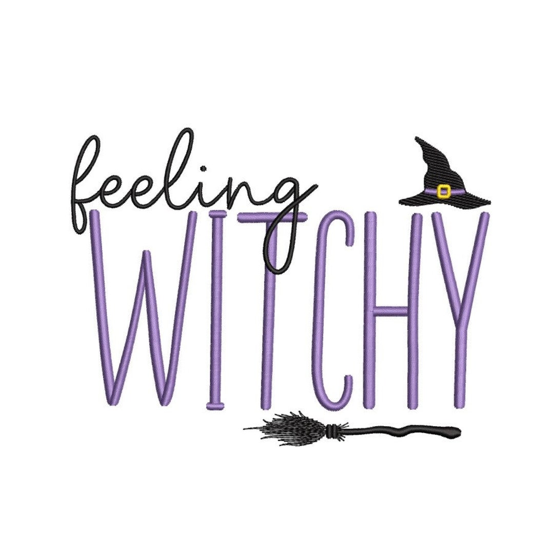 Feeling Witchy Embroidery Design, Halloween Embroidery File, 4 Sizes - Etsy