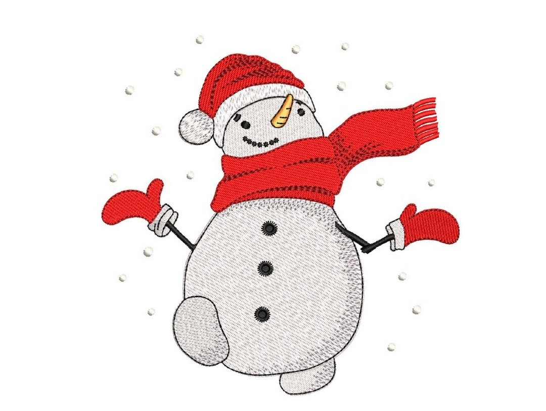 Snowman Embroidery Design, 4 Sizes, Instant Download - Etsy