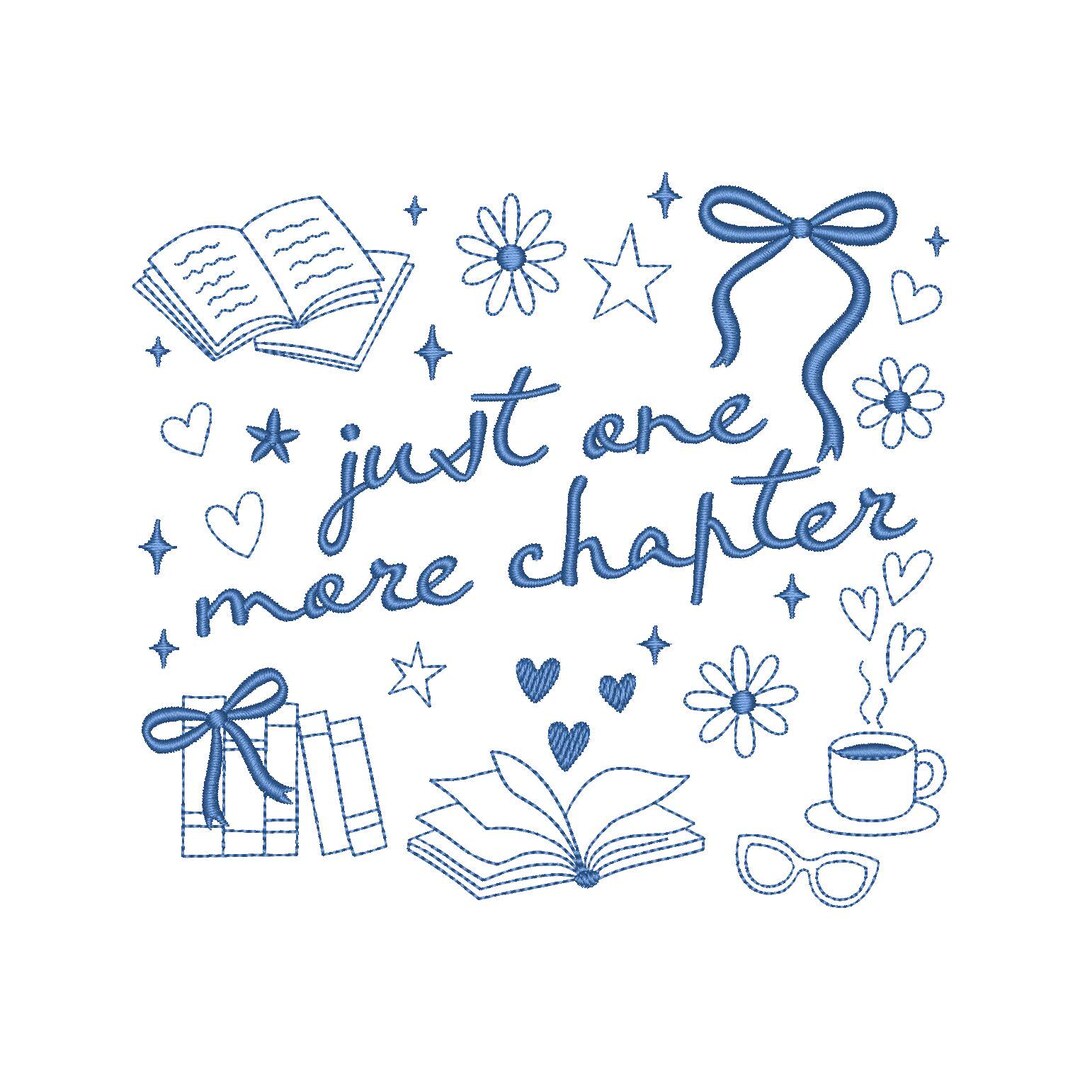 Just One More Chapter Machine Embroidery Design for Janome Brother ...