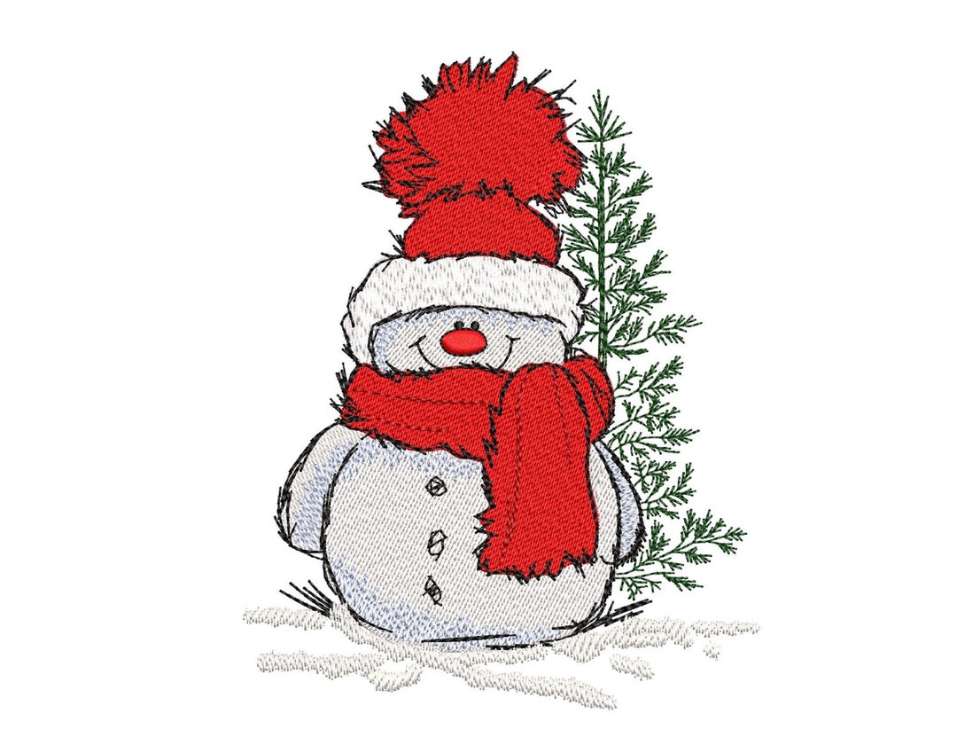 Snowman Embroidery Design, 4 Sizes, Instant Download - Etsy