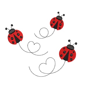 Ladybugs Embroidery Design, 5 Sizes - Etsy