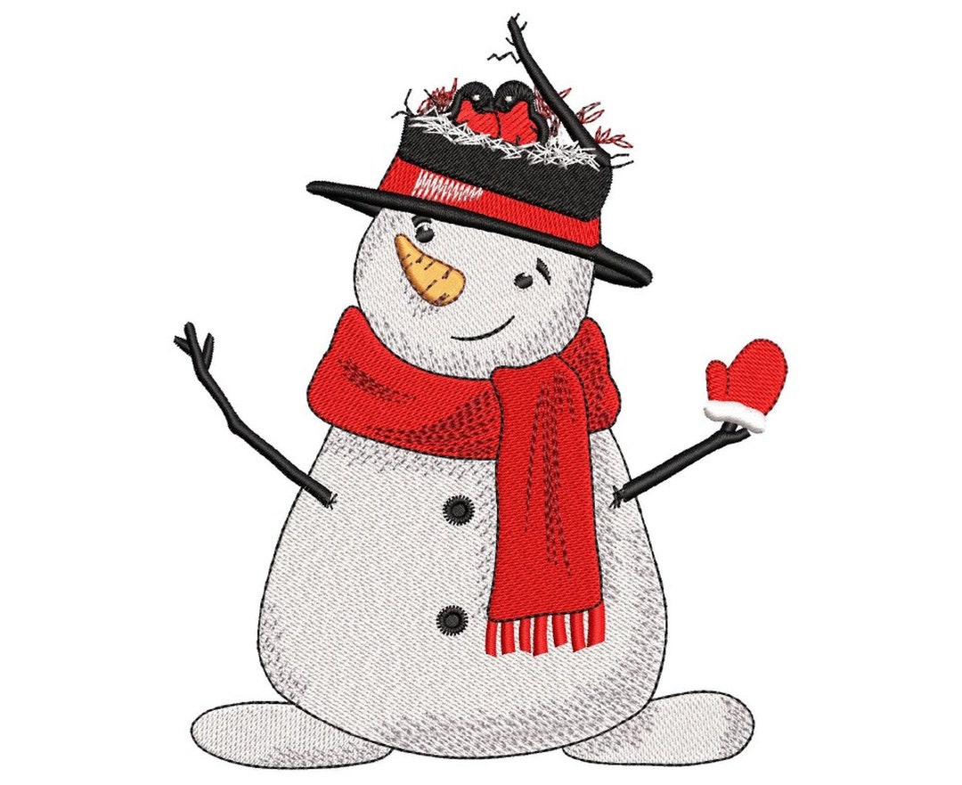 Snowman Embroidery Design, 4 Sizes, Instant Download - Etsy