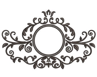 Wedding Frame Machine Embroidery Design 5 SIZES, Monogram Frame Digital ...