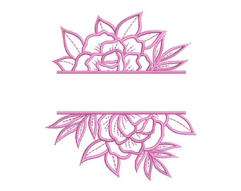 Rose Flower Split Machine Embroidery Design Instant Digital Download 6 ...