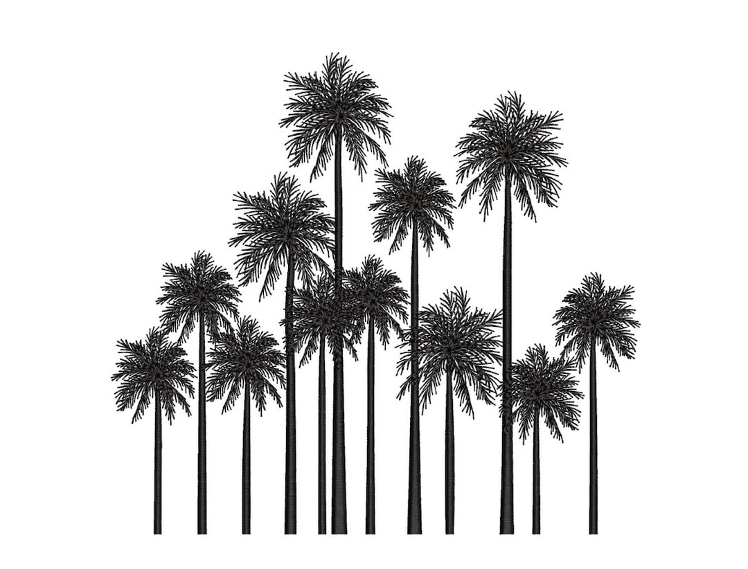 Palm Trees Embroidery Design, 6 Sizes, Instant Download - Etsy