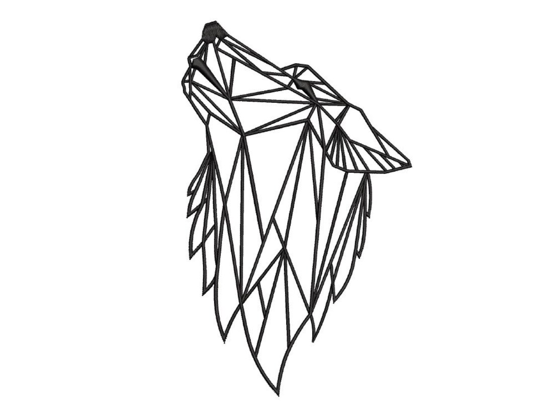 Geometric Wolf Head Embroidery Design, 4 Sizes, Instant Download - Etsy