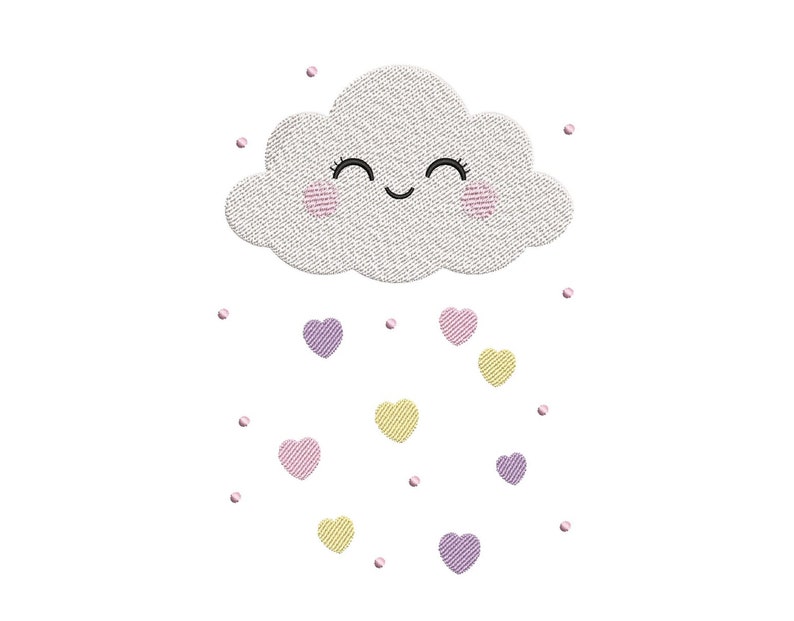 Cloud Embroidery Design 5 Sizes Instant Download - Etsy