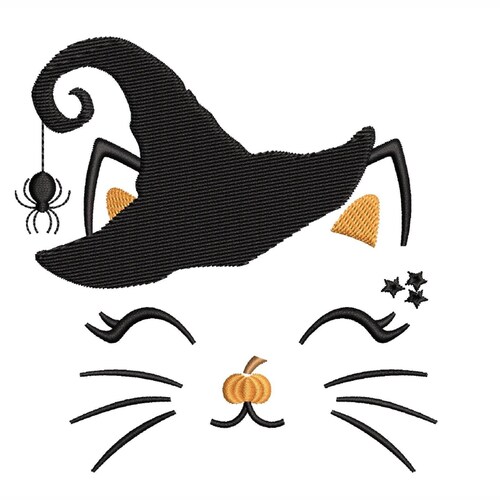 Halloween Black Cat Embroidery Design Halloween Design Black - Etsy