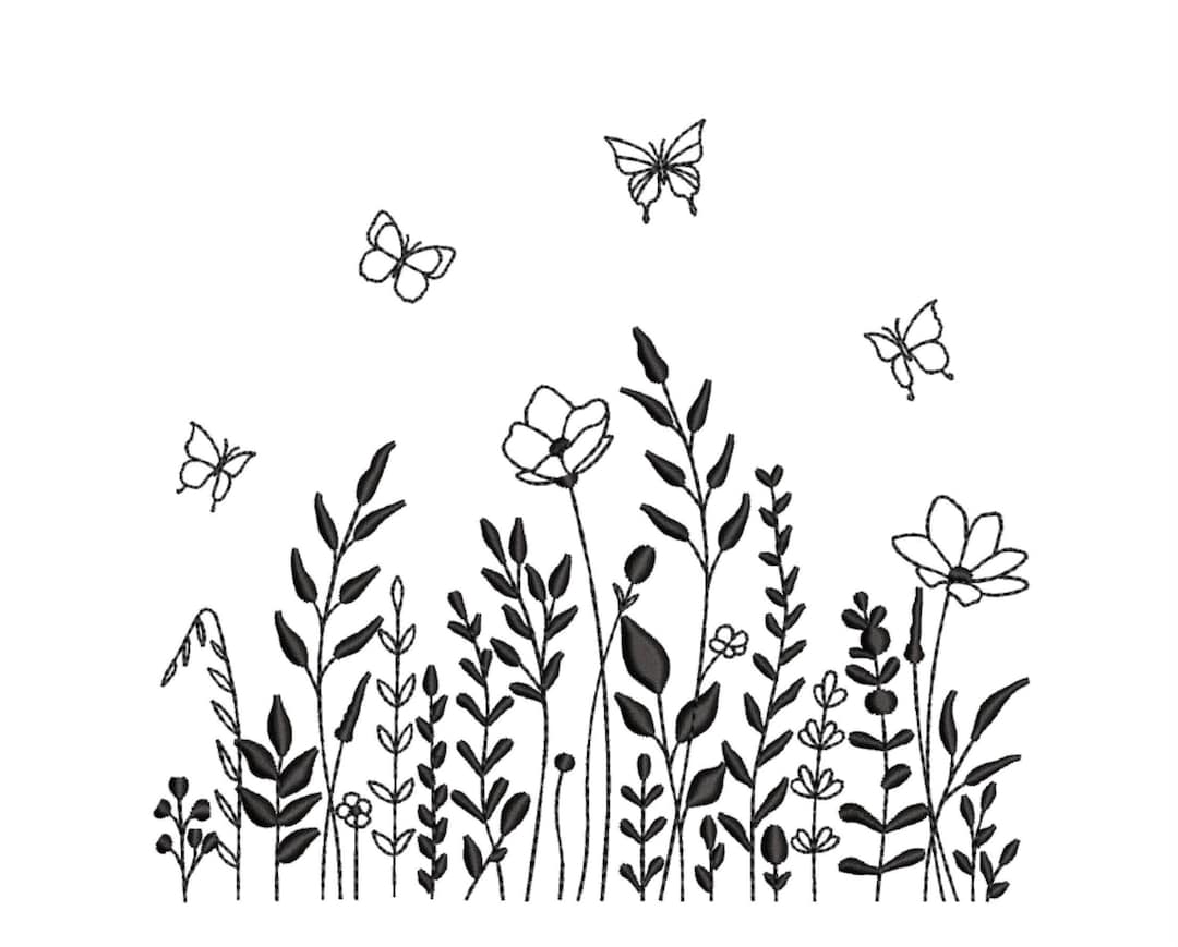 Wildflower Meadow Embroidery Design - Etsy