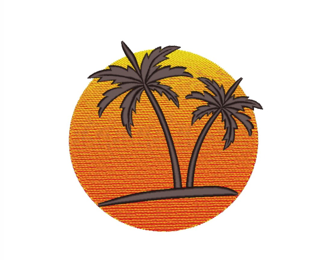 Palm Trees Embroidery Design - Etsy