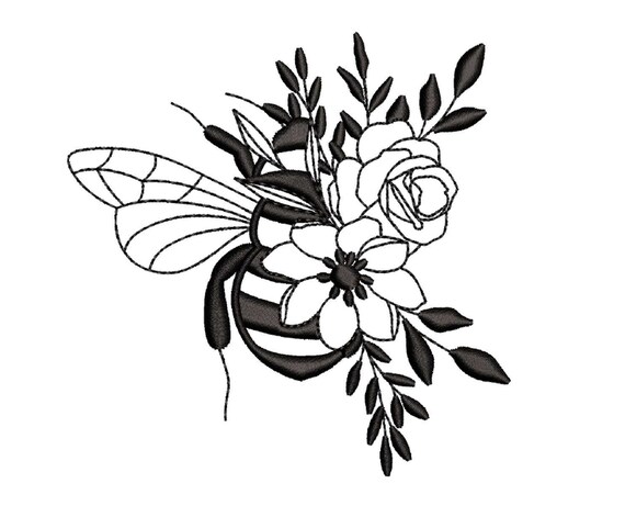 Bee Embroidery Design - Etsy