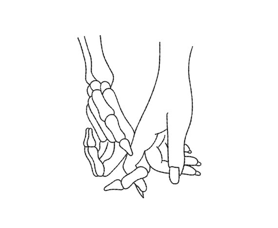 Hands Holding Machine Embroidery Design Hand Bones Embroidery | Etsy