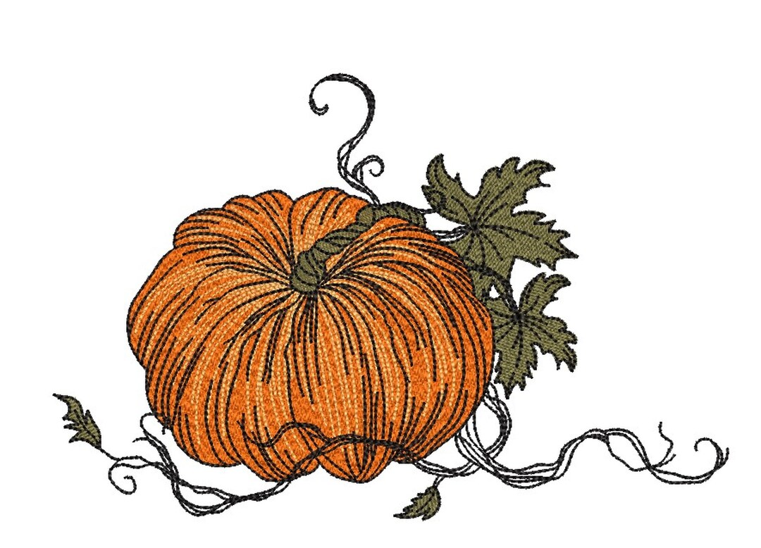 Pumpkin Embroidery Design, Fall Embroidery File, 4 Sizes - Etsy