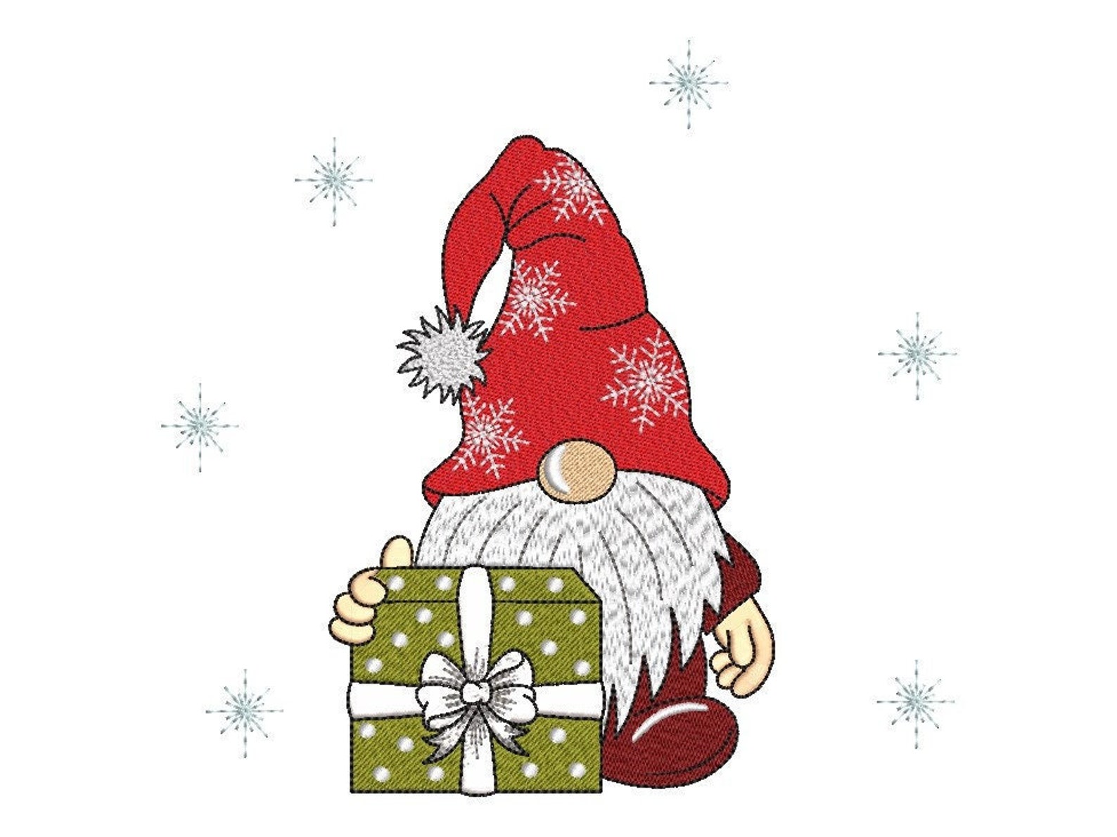 Gnome Embroidery Design 3 Sizes Instant Download - Etsy