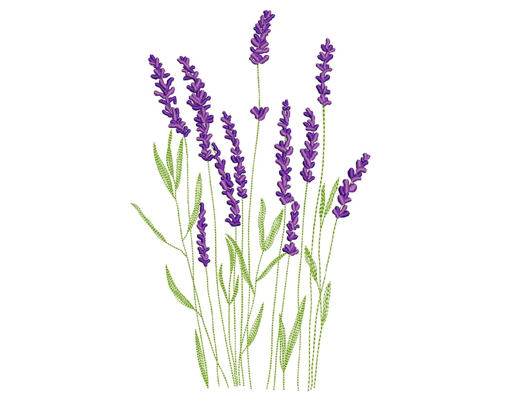 Lavender Embroidery Design, 5 Sizes - Etsy