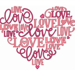 Love Heart Embroidery Design - Etsy