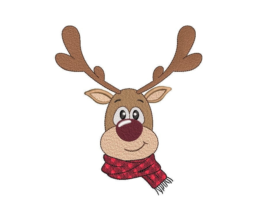 Cute Reindeer Embroidery Design, 5 Sizes, Instant Download - Etsy