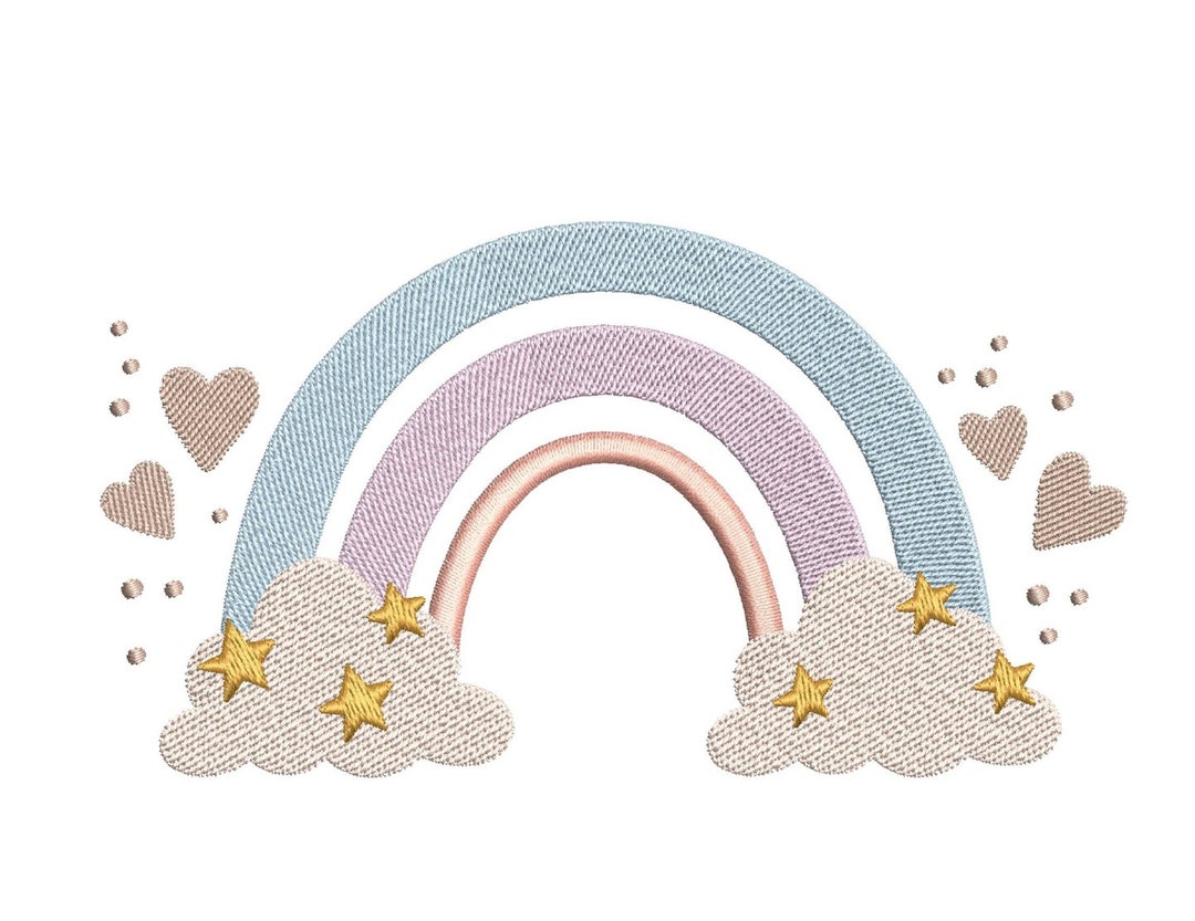 Rainbow Embroidery Design, 4 Sizes, Instant Download - Etsy