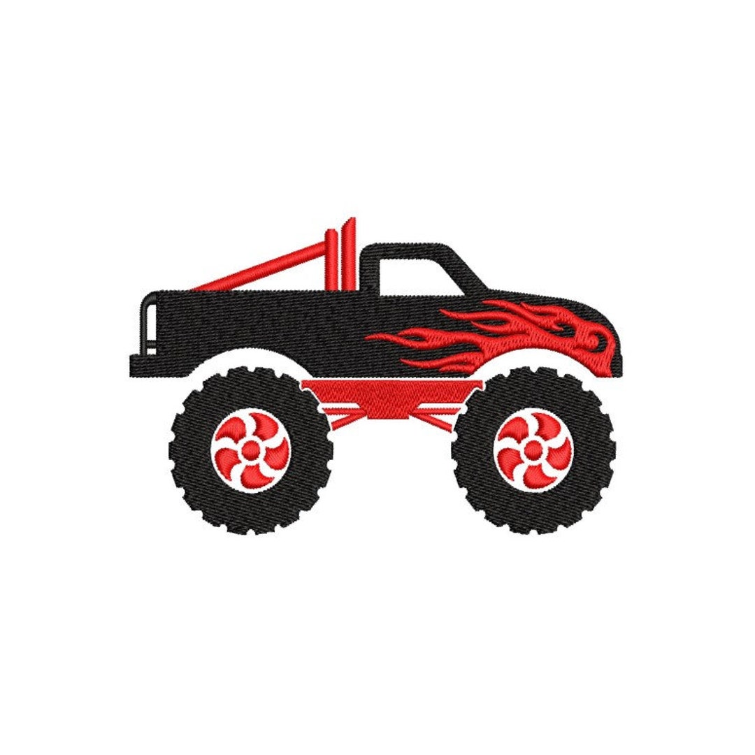 Monster Truck Embroidery Design, 3 Sizes, Instant Download - Etsy