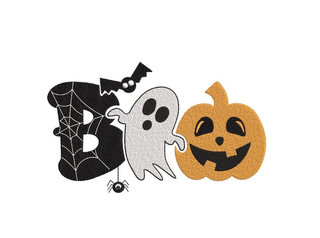 Boo Embroidery Design, Halloween Embroidery Design, 4 Sizes - Etsy