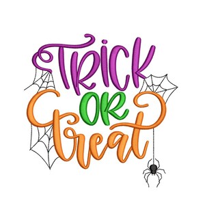 Trick or Treat Embroidery Design, Halloween Embroidery Design, 3 Sizes ...
