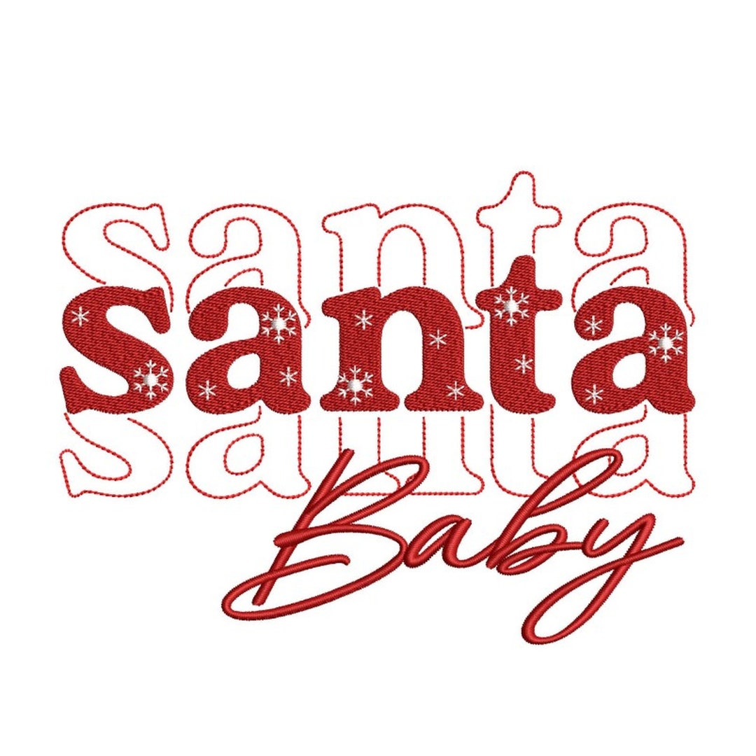 Santa Baby Embroidery Design, Christmas Vibes Machine Embroidery Design ...